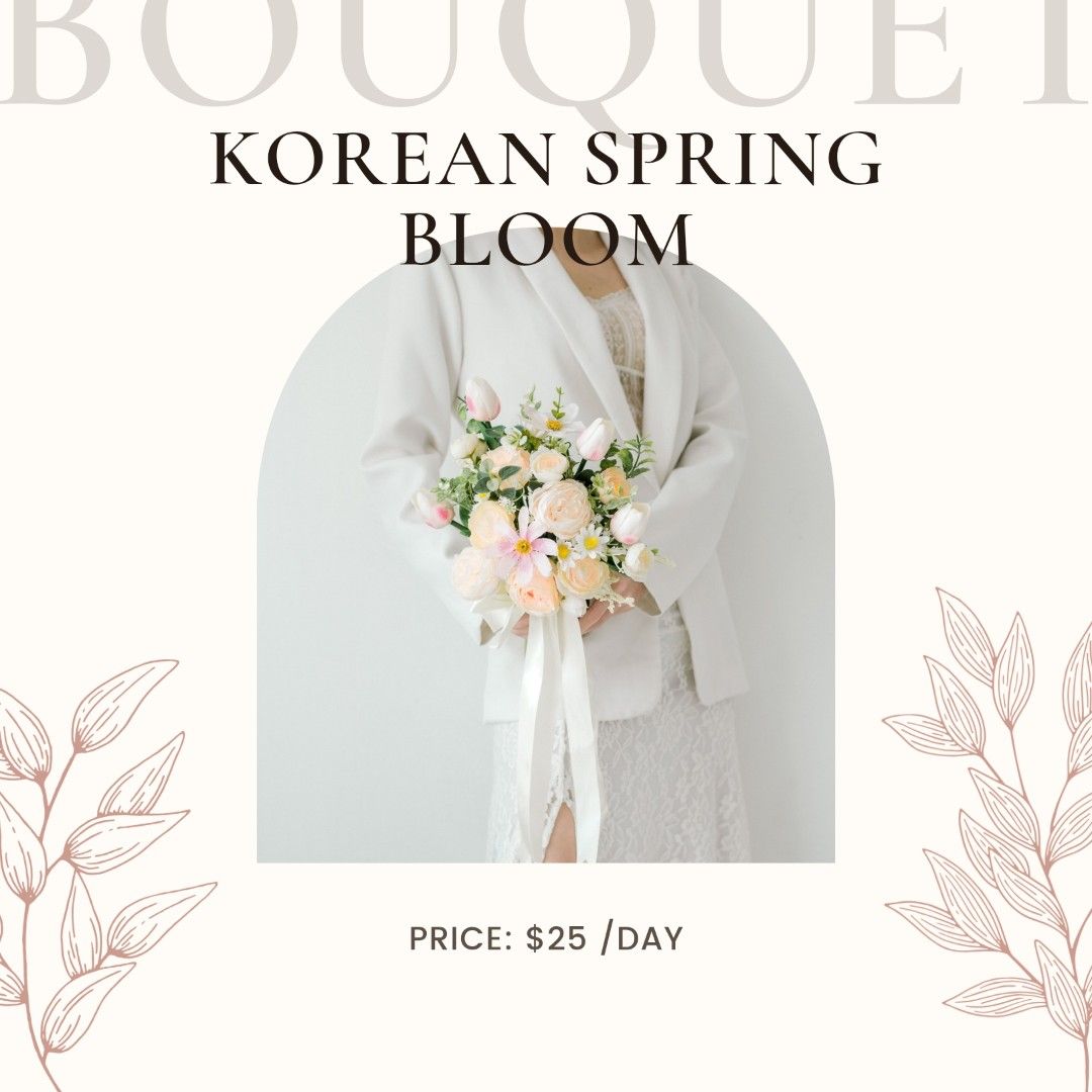 Korean Spring Bloom - Wedding Bouquet Rental, Hobbies & Toys, Flowers ...