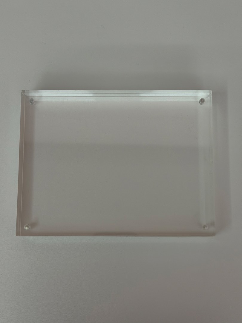 muji clear acrylic photo frame magnetic block display, Furniture & Home ...