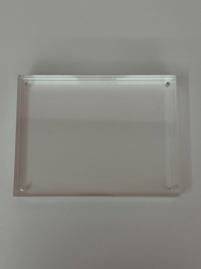muji clear acrylic photo frame magnetic block display, Furniture & Home ...