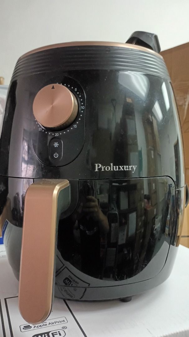 Proluxury Air Fryer Black Rose Gold Handle, 家庭電器, 廚房電器, 油炸鍋 - Carousell