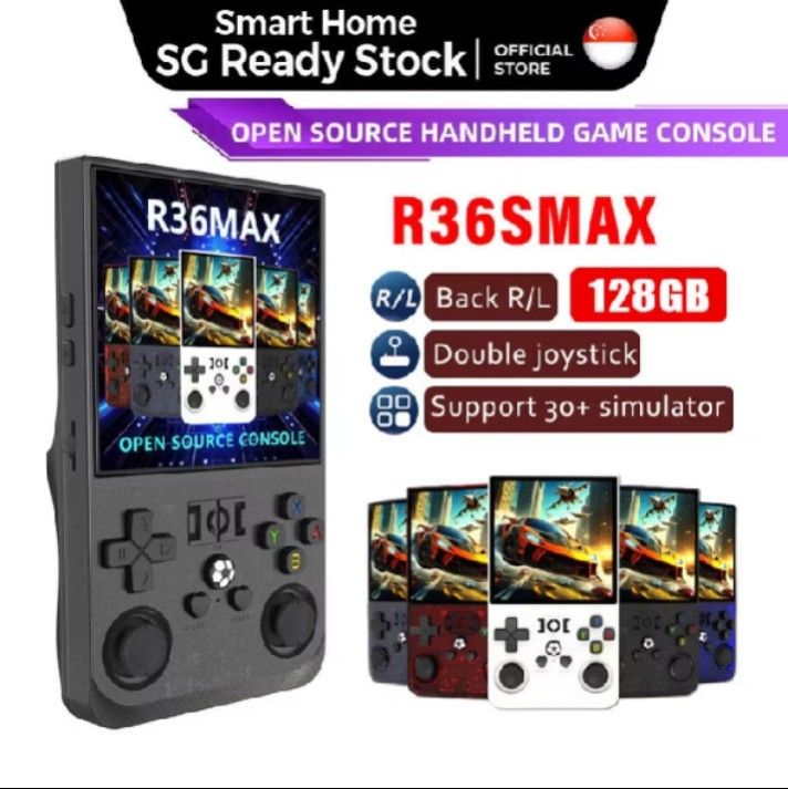 R36SMAX Open Source Handheld Game Console 128GB, Video Gaming, Video ...