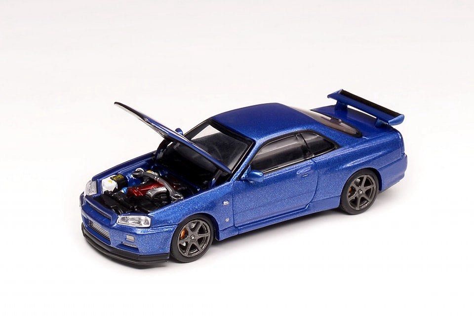 1/64 Motorhelix Blue Nissan Skyline R34 GT-R V Spec II, Hobbies & Toys ...