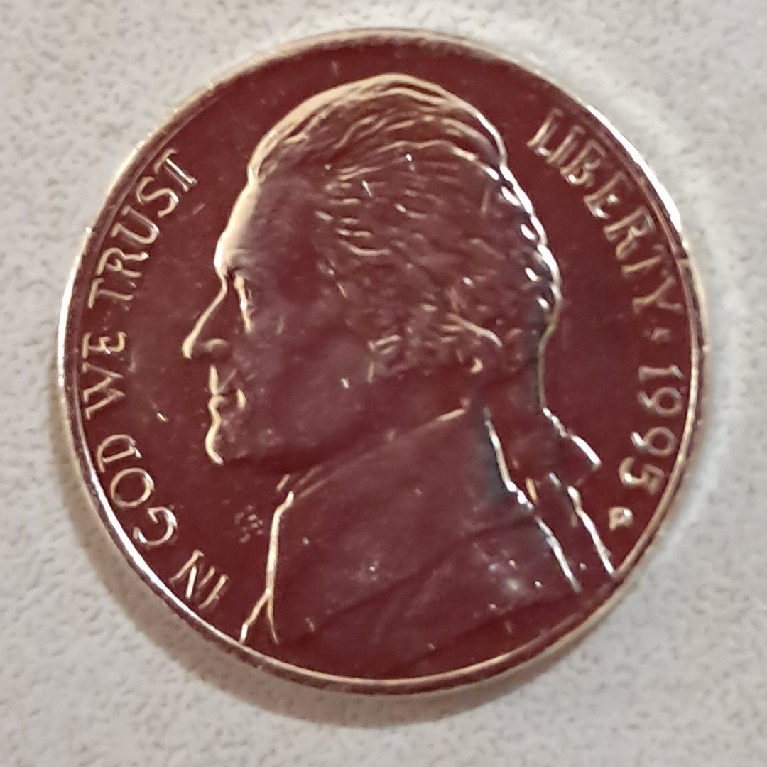 1995 Jefferson Nickel Five Cents Coin, Hobbies & Toys, Memorabilia ...