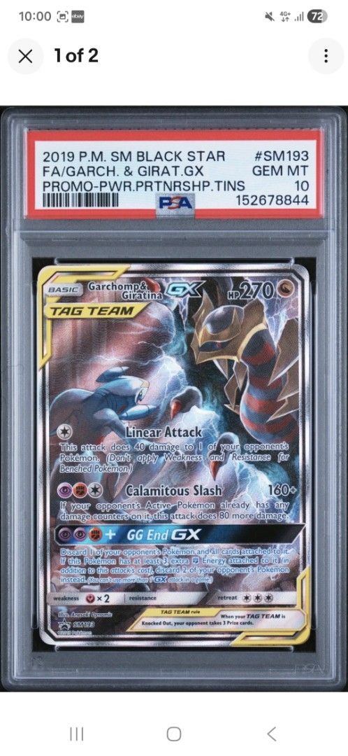2019 SM Black Star Promo Garchomp & Giratina GX PSA 10, Hobbies & Toys ...