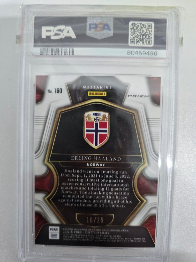2022-23 Select FIFA Erling Haaland Zebra PSA 9, Hobbies & Toys, Toys ...