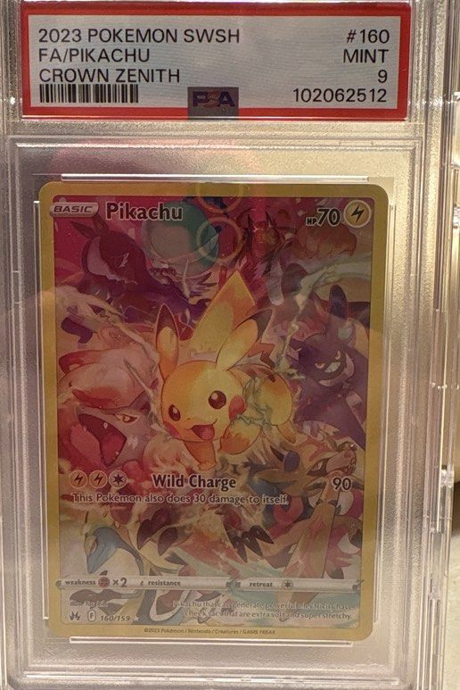 2023 Pokemon SWSH FA Pikachu AR Crown Zenith PSA 9 Mint, Hobbies & Toys ...