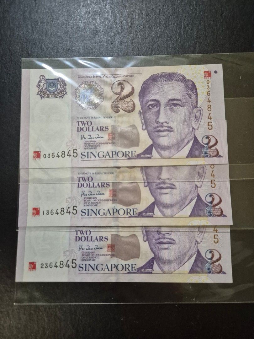 3 x Singapore Commemorative $2 Two Dollar Banknotes, Hobbies & Toys ...