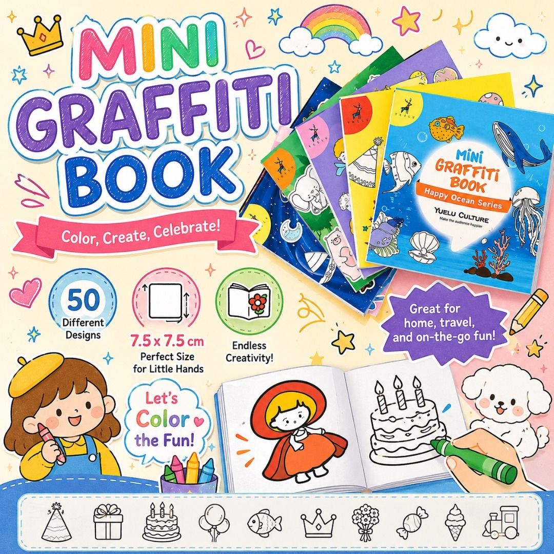 50 PAGES Mini Graffiti Coloring Book for Kids | 50 Different Designs ...
