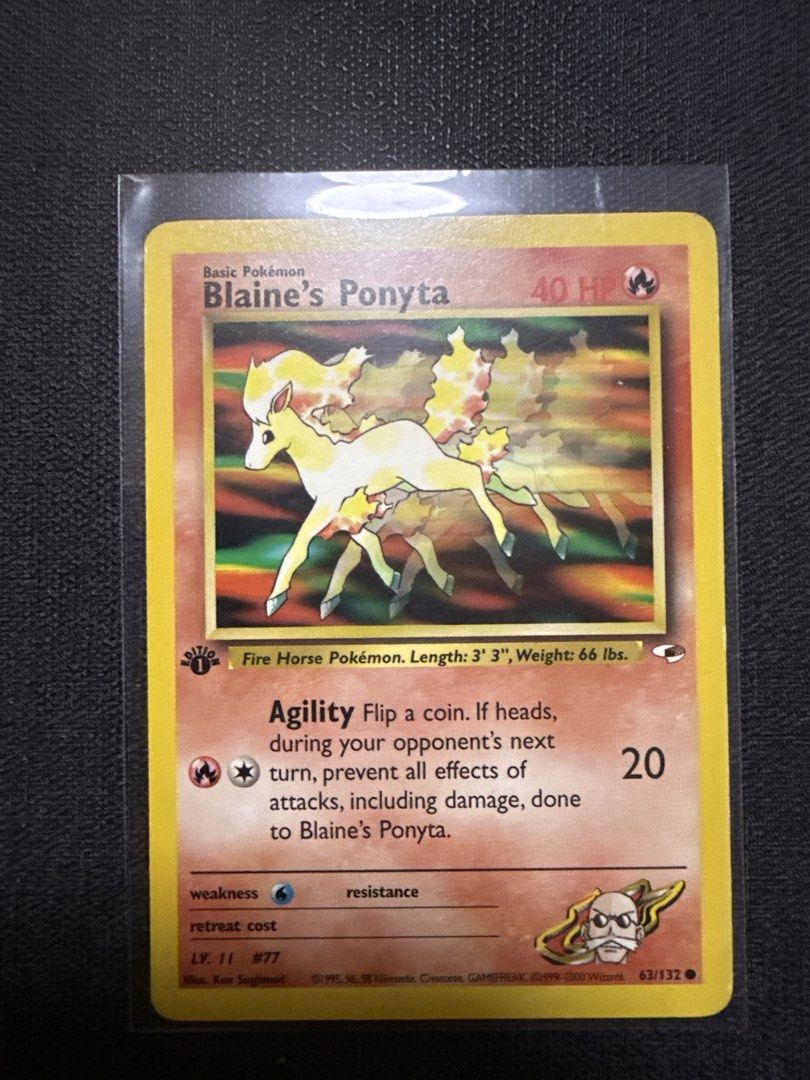 Blaine's Ponyta Pokemon Card - Fire Horse Pokemon, Hobbies & Toys, Toys ...