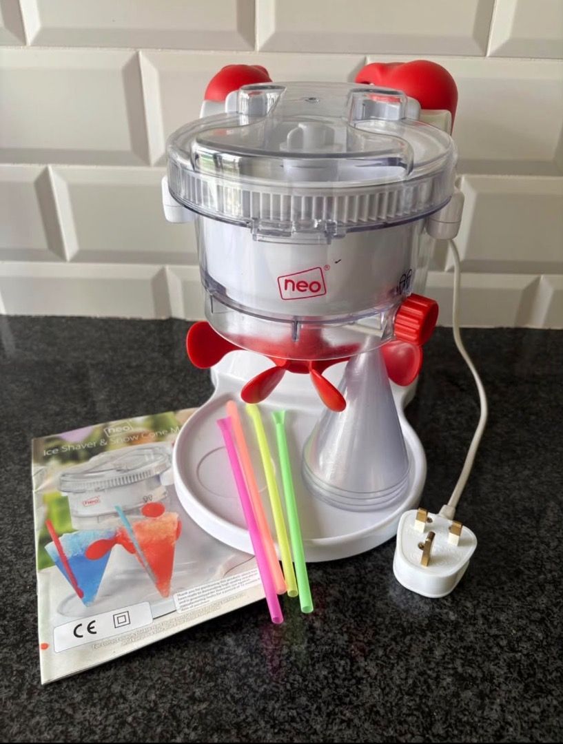 Neo Ice Shaver & Snow Cone Maker with Cones & Straws, 家庭電器, 其他家庭電器 ...