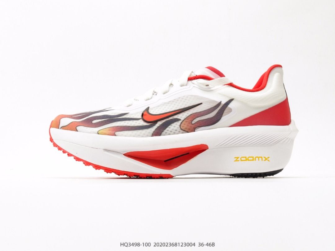 Nike ZoomX Running Shoes Flame Design White Red, Women's Fashion ...