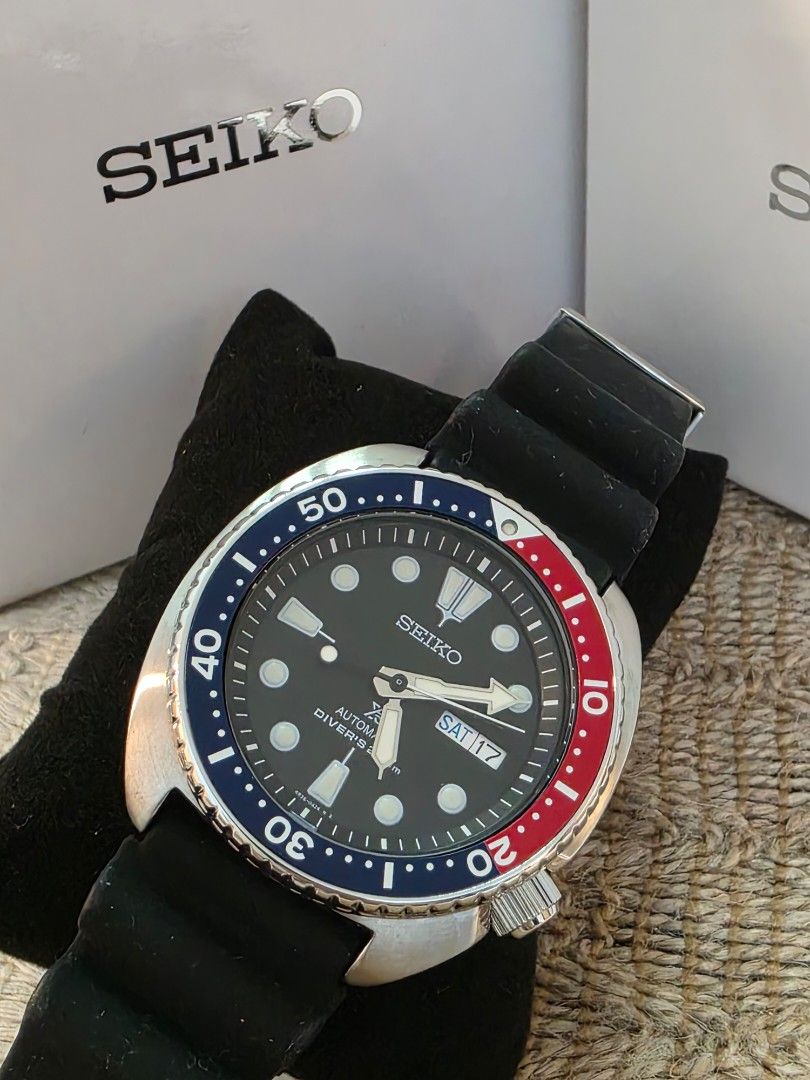 Seiko Prospex Turtle SRP779 Pepsi Diver, Men's Fashion, Watches ...