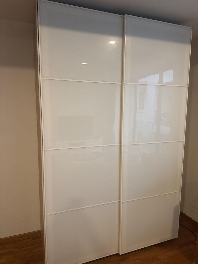Sliding Door Wardrobe with Shelves and Drawer, Furniture & Home Living ...