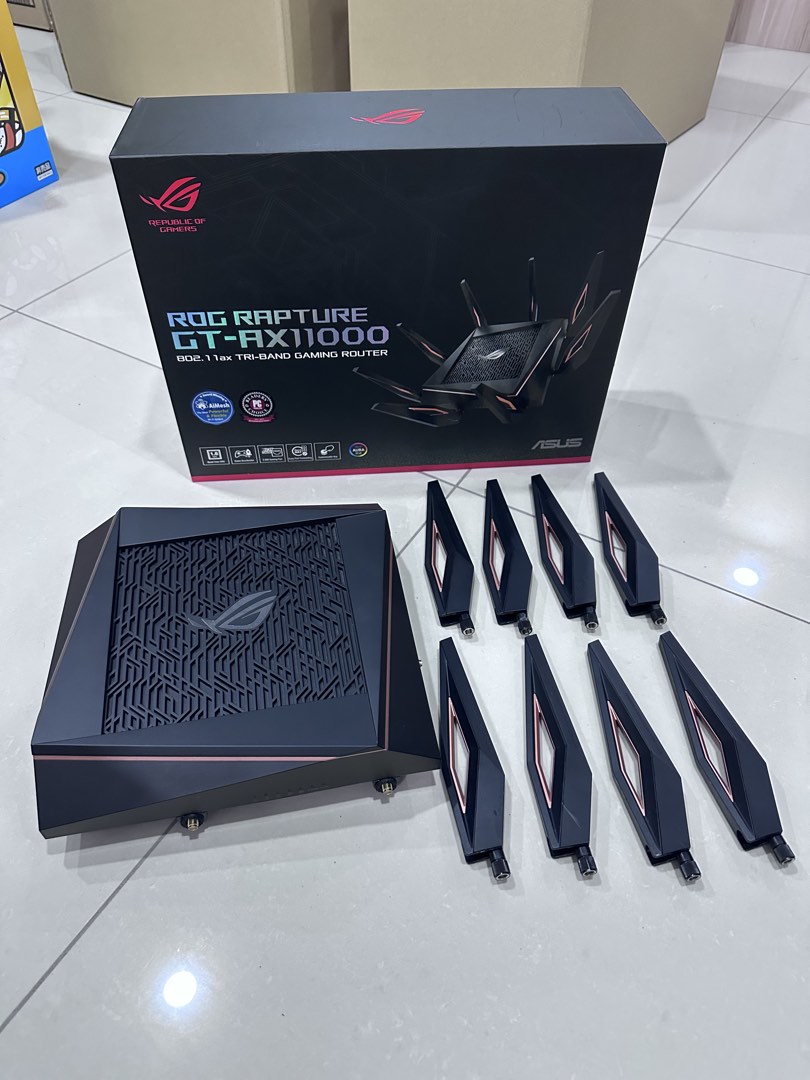 ASUS ROG Rapture GT-AX11000 WiFi 6 Gaming Router, Computers & Tech ...