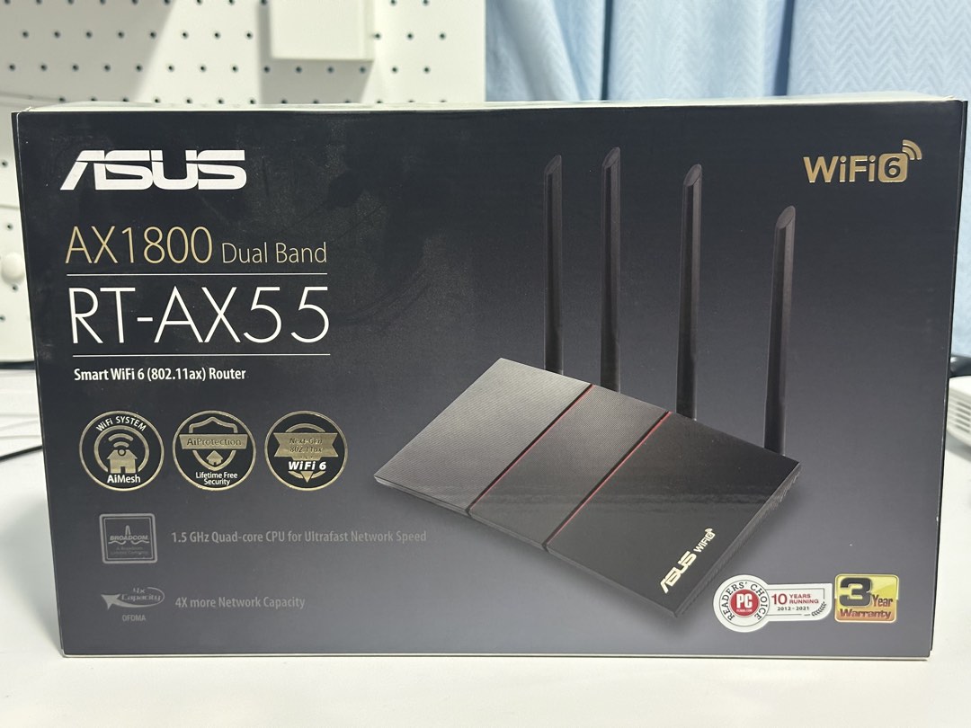 ASUS RT-AX55 AX1800 Dual Band WiFi 6 Router, Computers & Tech, Parts ...