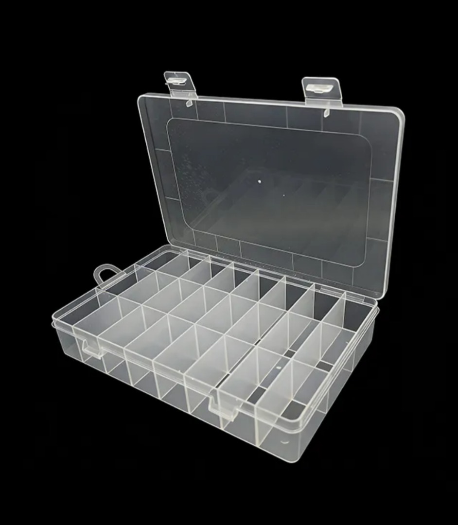Clear Plastic Compartment Storage Box Organizer, Furniture & Home ...