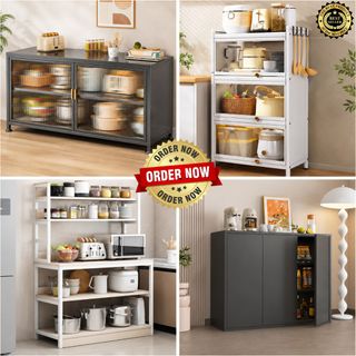 Kitchen Storage Cabinets| Pantry Cabinet with Doors and Wheels| Pantry ...