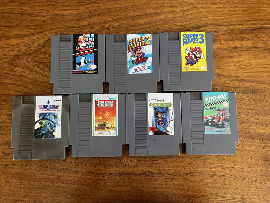 Nintendo NES Game Cartridges - Duck Hunt, Mario 2, 3, Top Gun & More ...