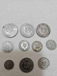 1967 --1985 Singapore First Series 50 Cent Lionfish coins ( Full set ...