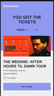 The Weeknd After Hours Til Dawn Tour KL Ticket Nov 4, 2026, Tickets ...