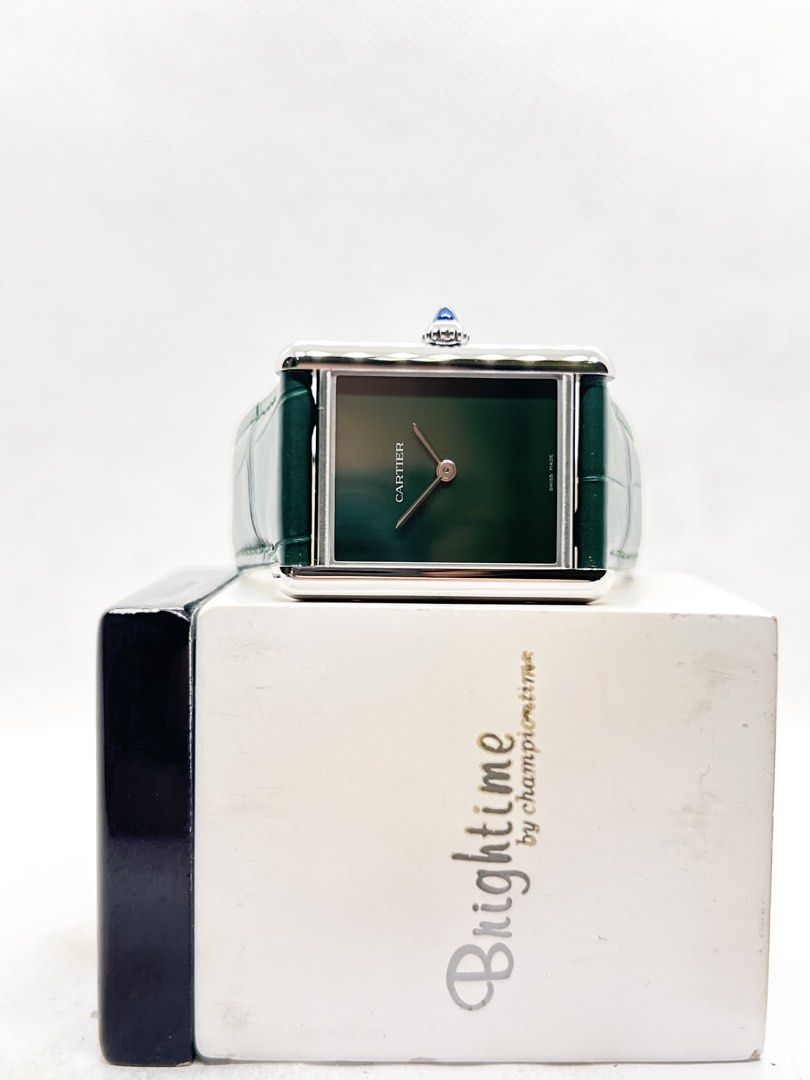 Brand New Cartier Tank Must Large WSTA0056 Green Dial Quartz Steel ...
