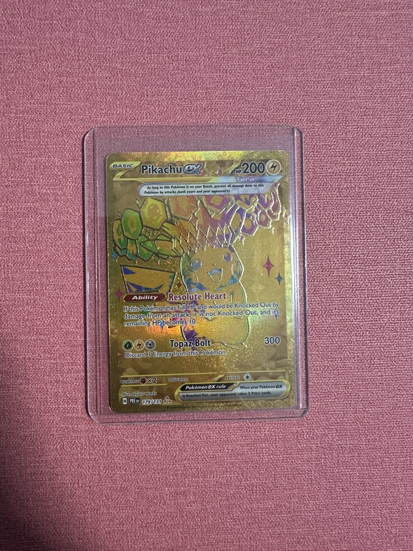 Gold Pikachu Ex Prismatic Evolutions Pokemon English, Toys ...