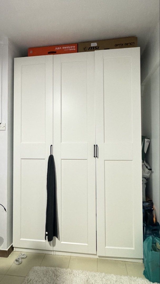 IKEA PAX Wardrobe 3-Door White, Furniture & Home Living, Furniture ...