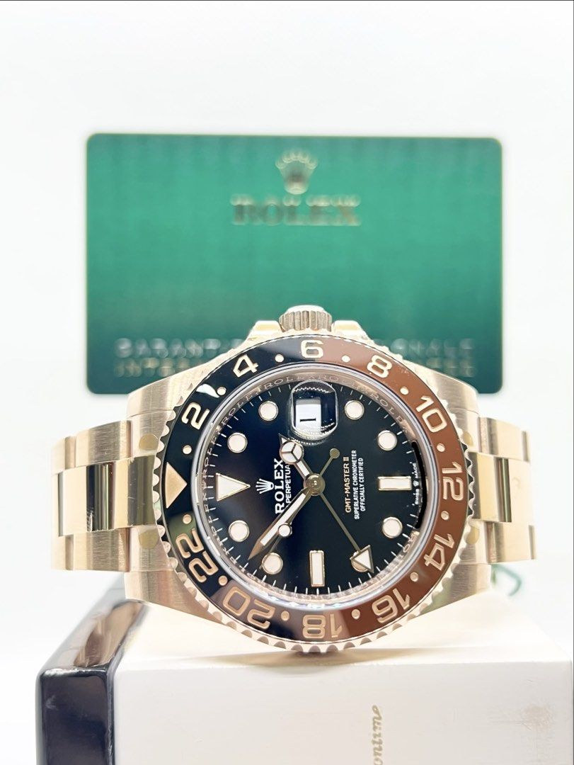 Pre Owned Rolex Oyster Gmt Master II 126715CHNR “Rootbeer” Black Dial ...