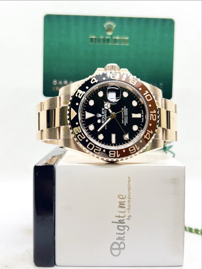 Pre Owned Rolex Oyster Gmt Master II 126715CHNR “Rootbeer” Black Dial ...