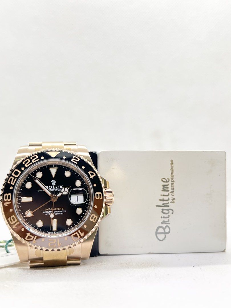 Pre Owned Rolex Oyster Gmt Master II 126715CHNR “Rootbeer” Black Dial ...
