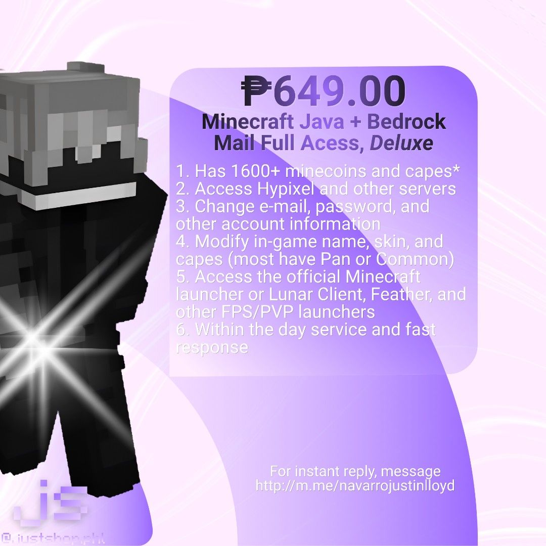 MINECRAFT JAVA+BEDROCK PREMIUM ACCOUNT, Video Gaming, Video Games ...