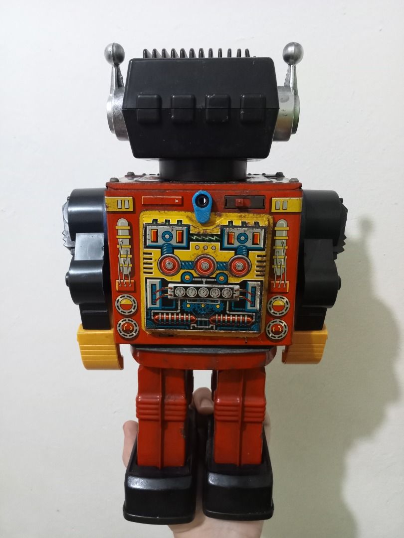 Vintage Tin Toy Super Robot 1980s x astronaut rare action figure alien ...