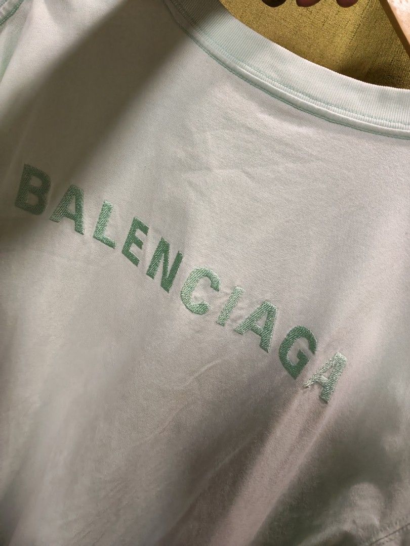 Balenciaga Oversized T-Shirt Mint Green Limited Edition, Men's Fashion ...