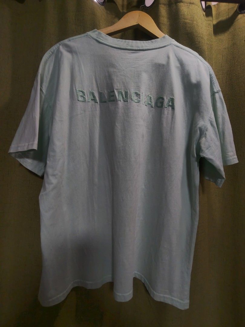 Balenciaga Oversized T-Shirt Mint Green Limited Edition, Men's Fashion ...
