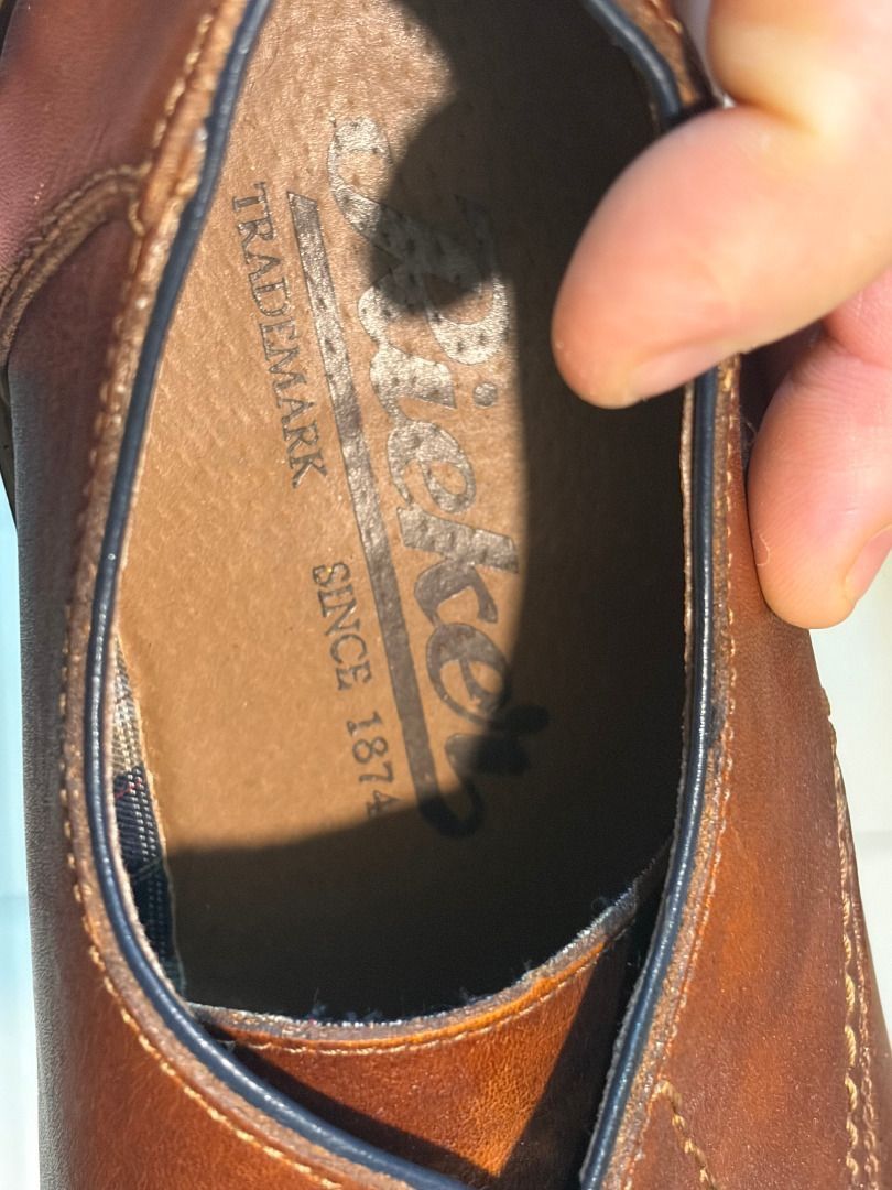 Classic Brown Leather Derby Shoes Rieker, Men's Fashion, Footwear ...