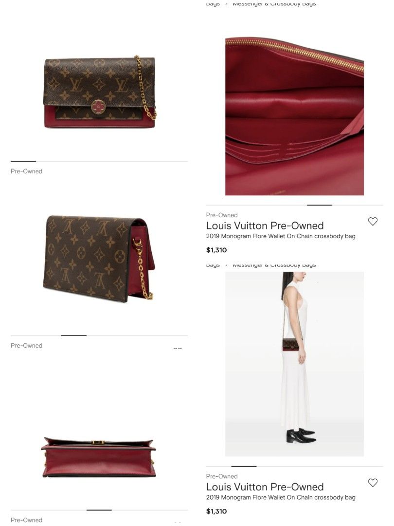 Louis Vuitton Monogram Flore Wallet On Chain crossbody bag, Luxury ...