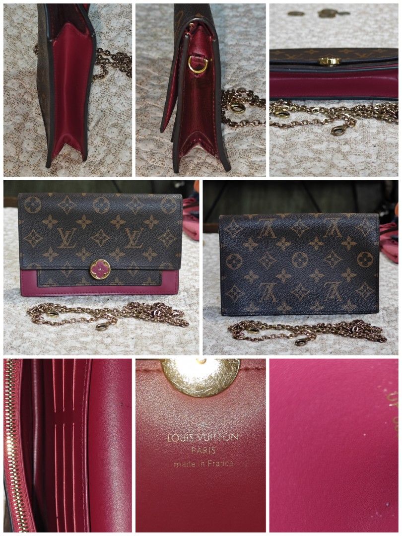 Louis Vuitton Monogram Flore Wallet On Chain crossbody bag, Luxury ...
