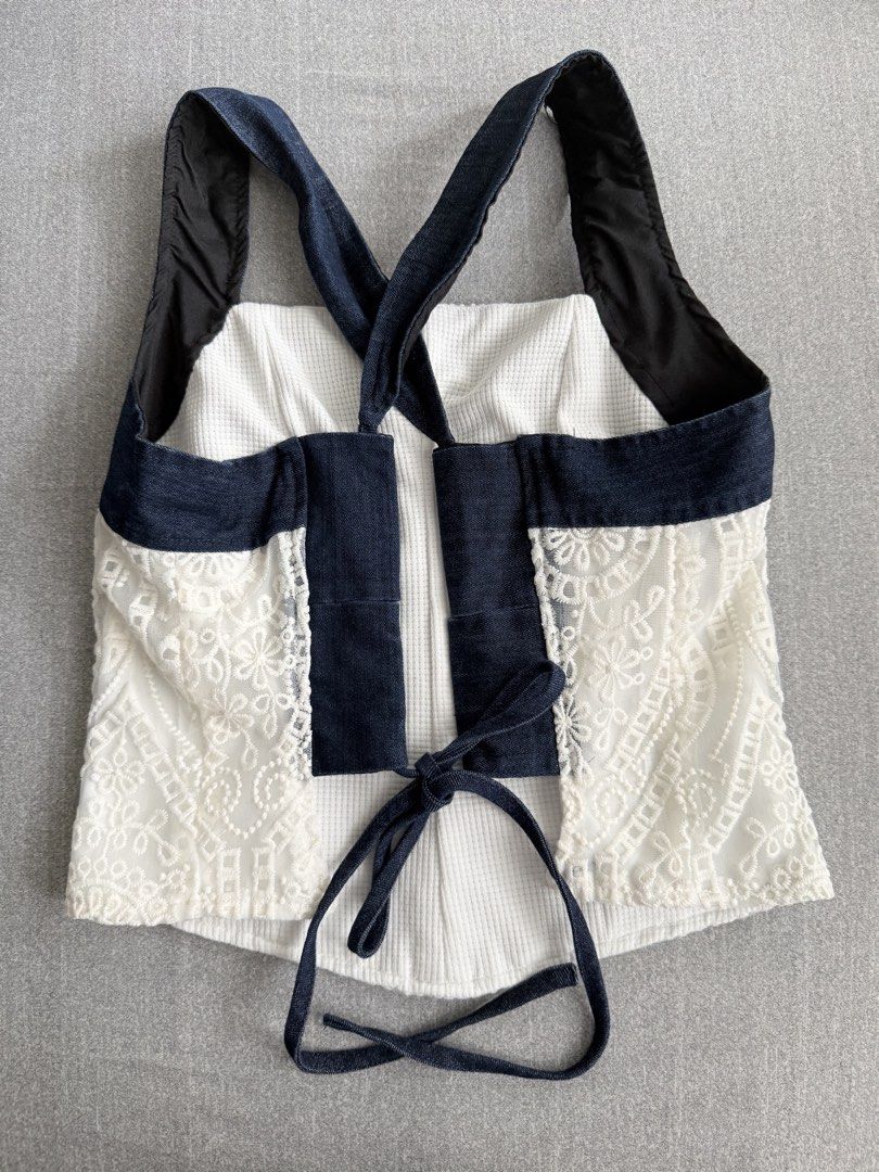 Nin&Yang White Lace Corset Top, Women's Fashion, Tops, Sleeveless on ...