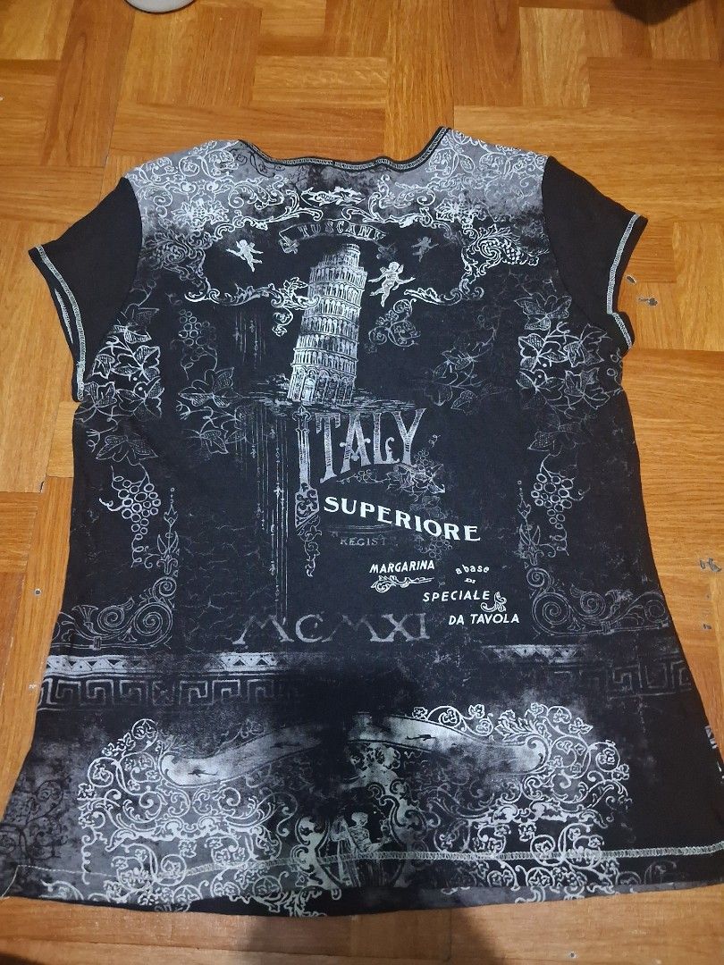 BLUE CANYONBlack Italy Graphic T-Shirt Grunge Alt Punk, Men's Fashion ...