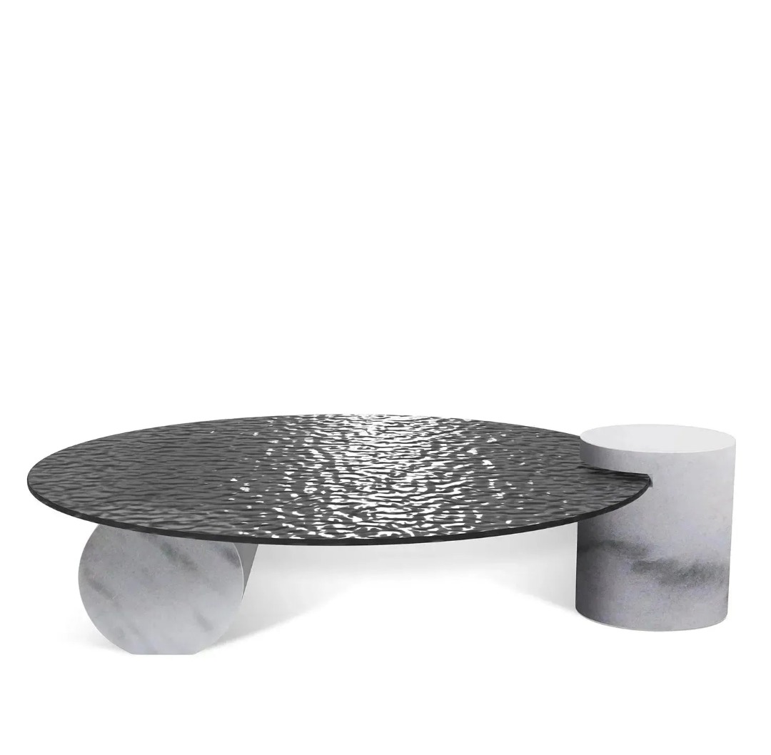 Contemporary Fused Glass Coffee Table VERRE PARTICULIER MARBLE ...