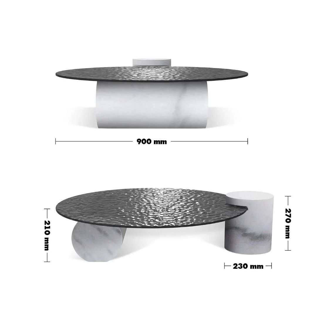 Contemporary Fused Glass Coffee Table VERRE PARTICULIER MARBLE ...