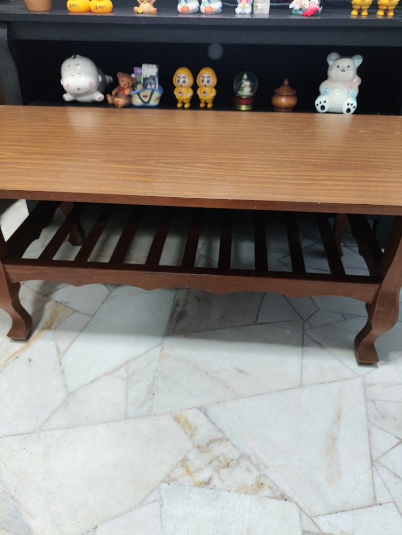 Wooden Coffee Table with Lower Shelf, Furniture & Home Living ...