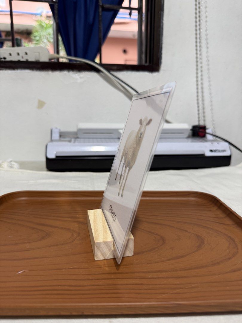 Wooden Montessori Flash Card Stand for Matching activity and language ...