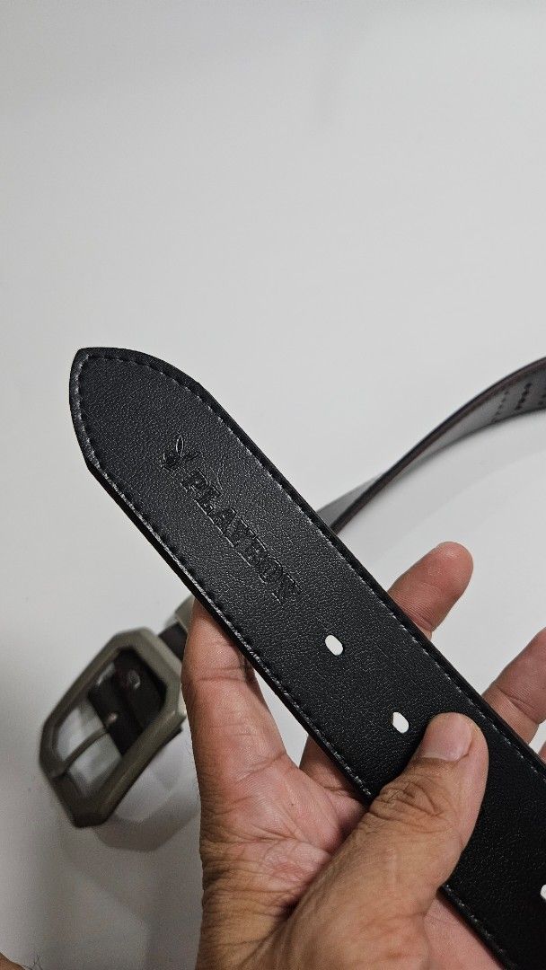 Y2k Playboy Black Leather Belt, Men's Fashion, Watches & Accessories ...
