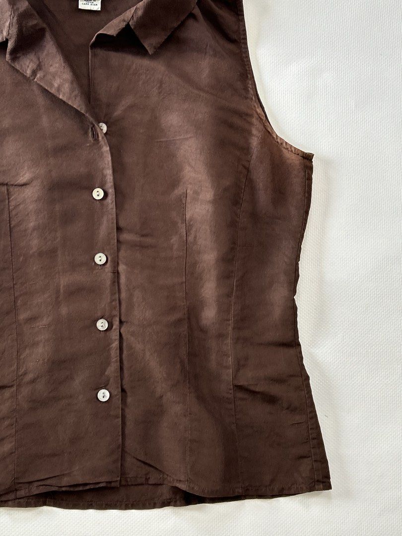 pure linen top, Women's Fashion, Tops, Blouses on Carousell