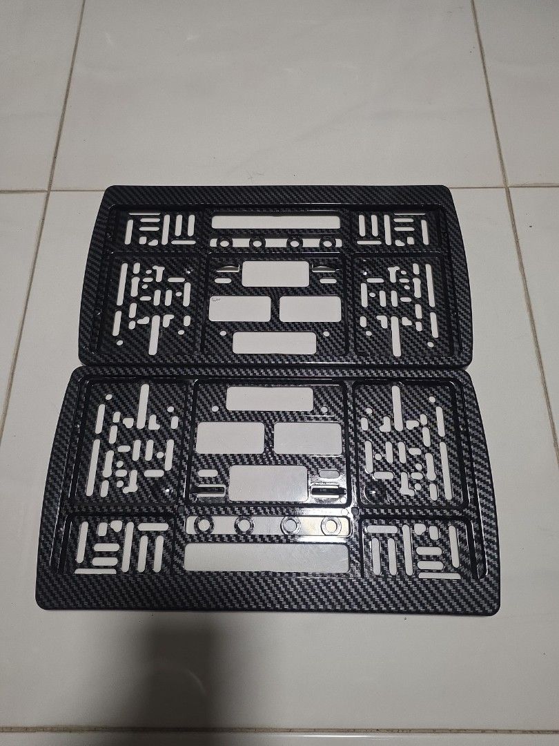 Carbon Fiber Look Car Number Plate Holder Frame Set, Car Accessories ...